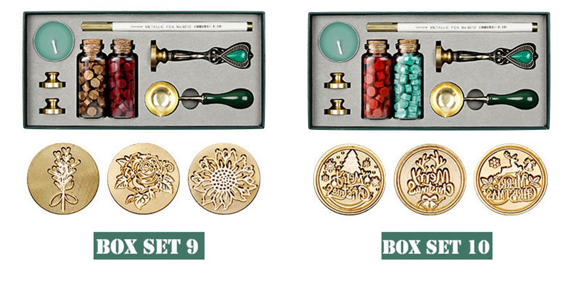 Green Gift Box, Wax Seal Stamp Gift Box, Wax Seal Stamp Box Set - Etsy