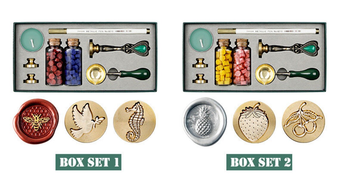 Green Gift Box, Wax Seal Stamp Gift Box, Wax Seal Stamp Box Set - Etsy