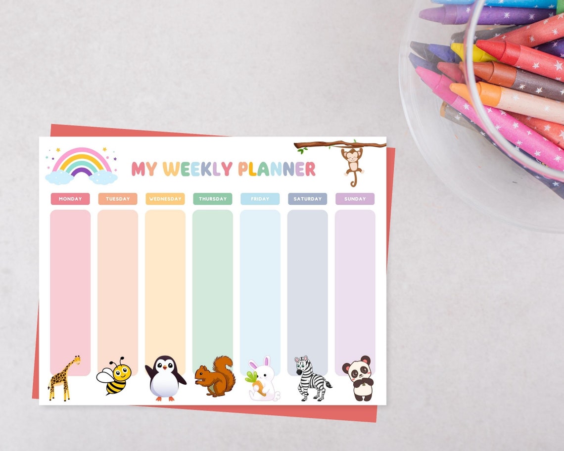 Weekly Schedule for Kids Printable, Homeschool Weekly Schedule, Weekly ...