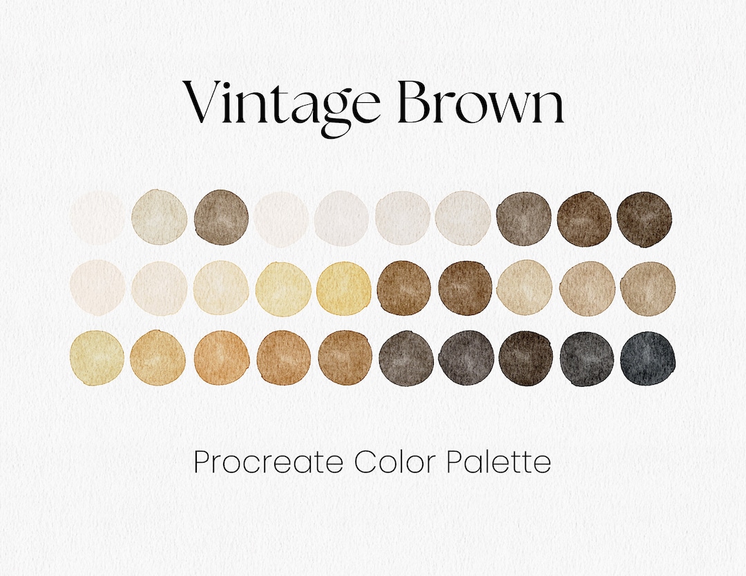 Vintage Brown Procreate Color Palette Procreate Color Palette Brown ...