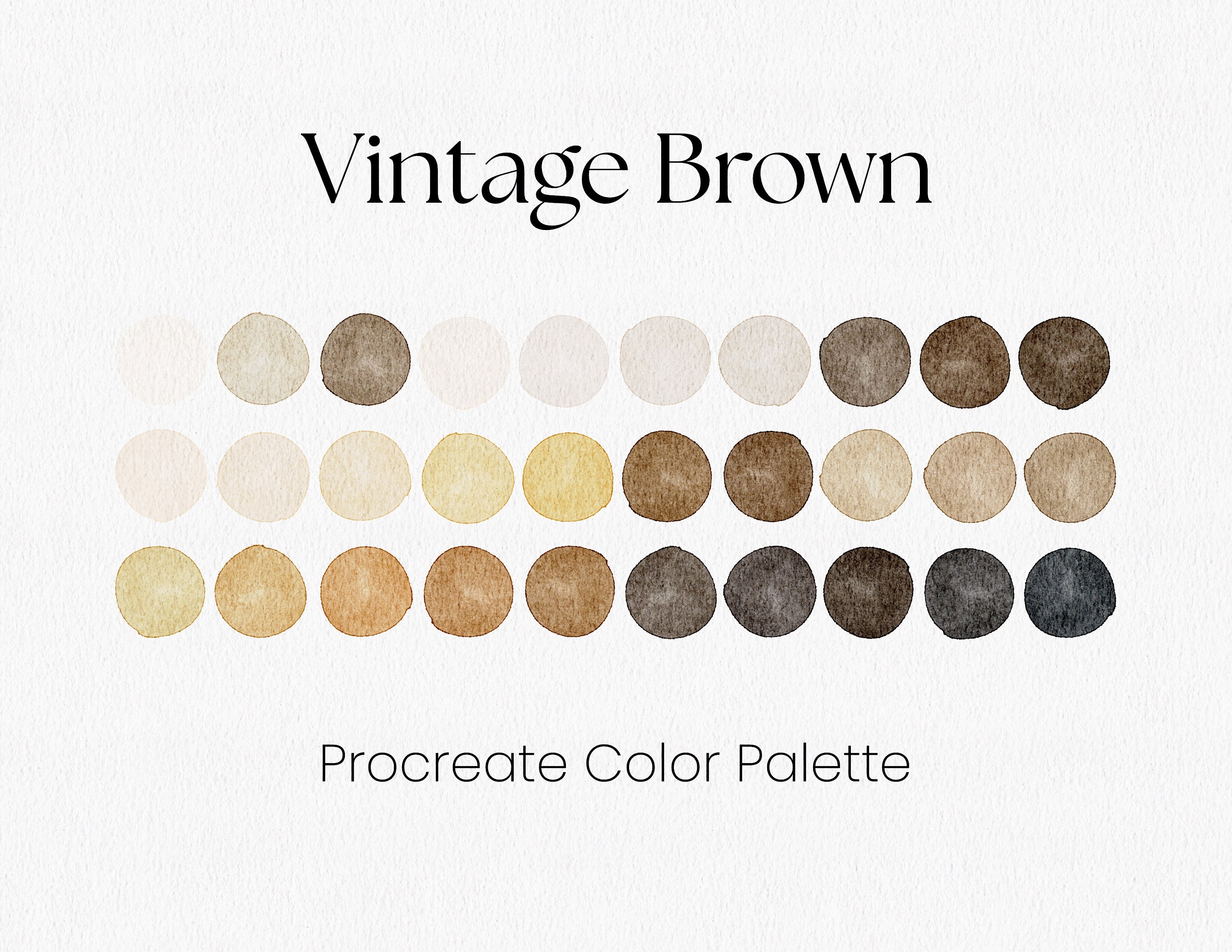 Vintage Brown Procreate Color Palette Procreate Color Palette Brown ...