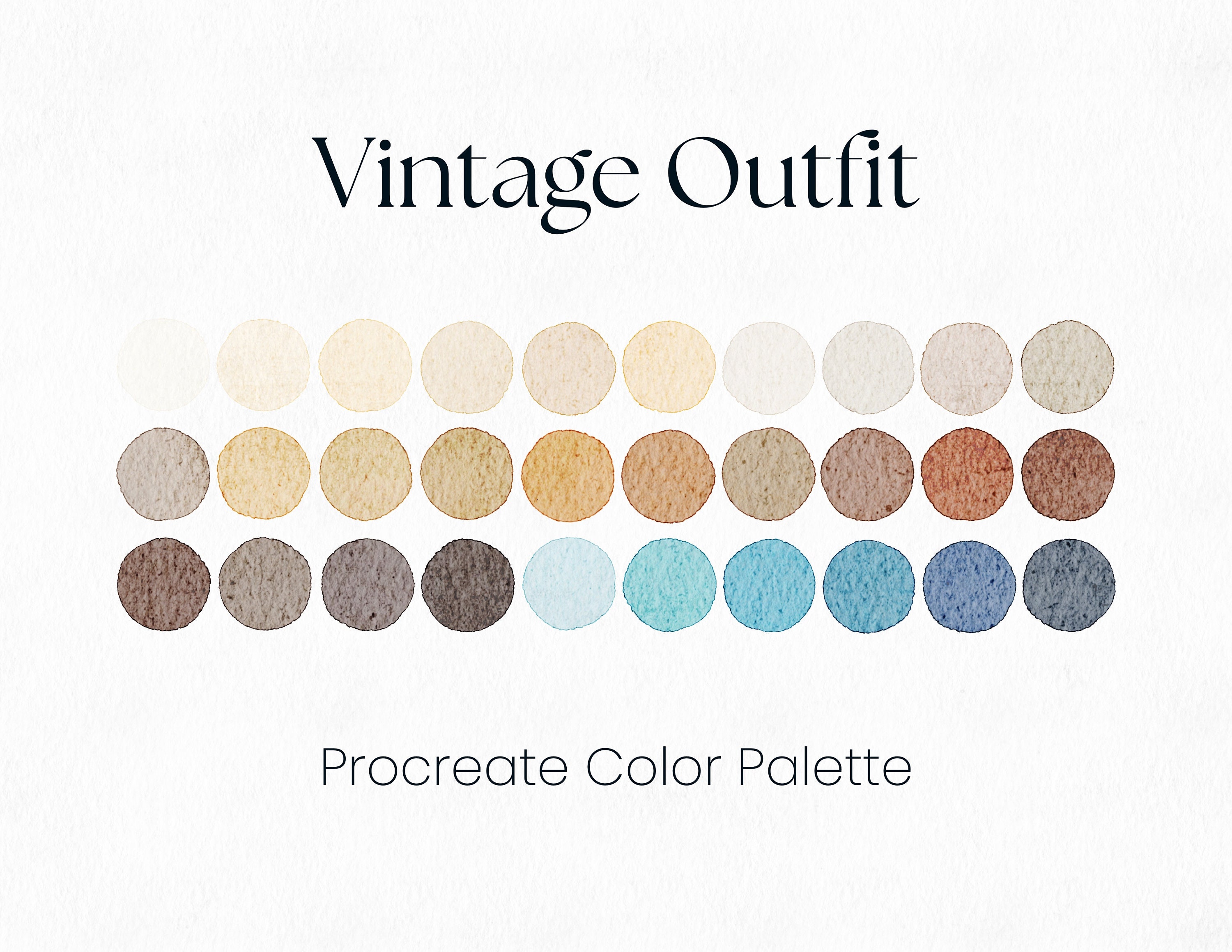 Vintage Outfit Procreate Color Palette Procreate Color Palette - Etsy