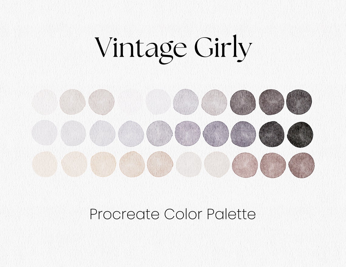 Vintage Girly Procreate Color Palette Procreate Color Palette Brown ...