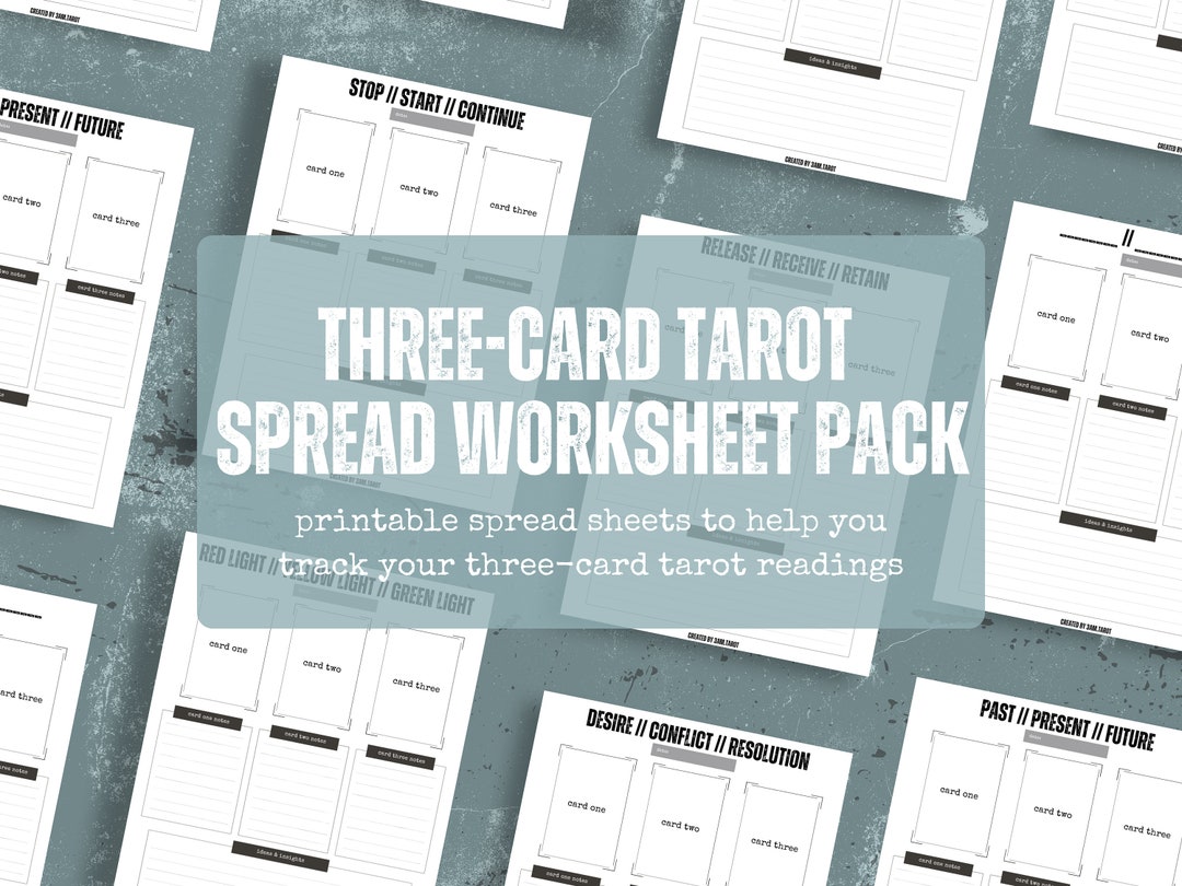 Tarot Printable Three-card Spread Worksheets | Tarot Journal | Tarot ...