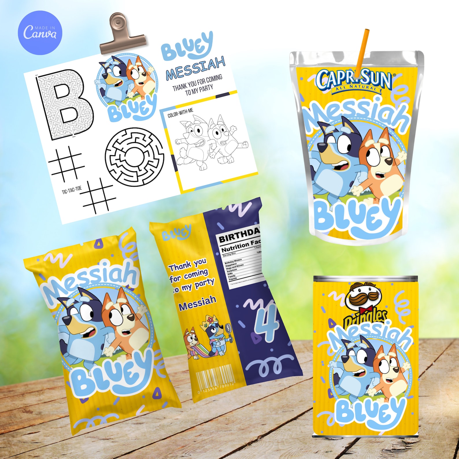 Bluey Chip Bag Template Bundle - Etsy Canada