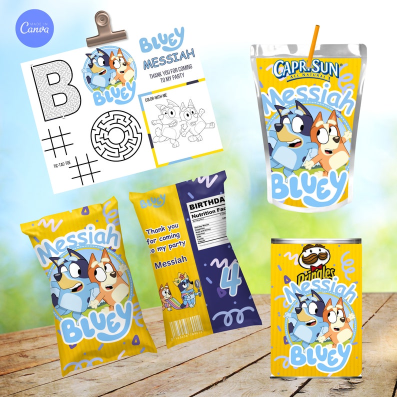 Bluey Chip Bag Template Bundle - Etsy
