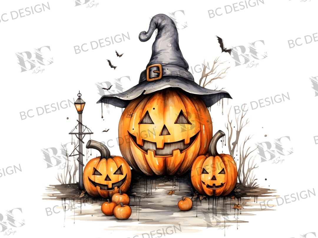 Pumpkins Clipart, Sublimation Design, Halloween PNG, Instant Digital ...