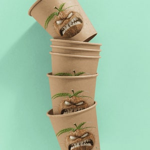 Angry Coconut PNG Sublimation Design, Funny Crazy Coconut Clipart ...