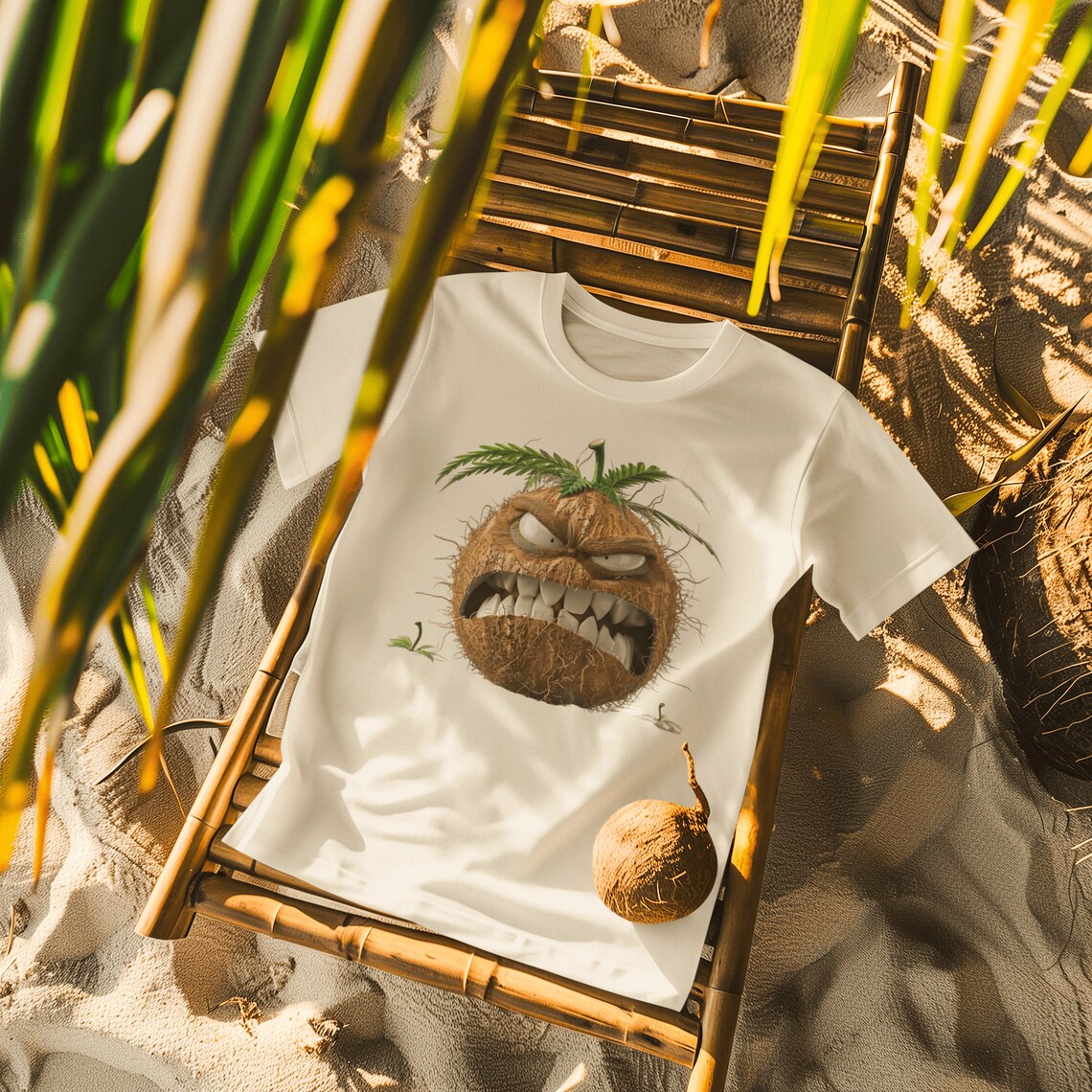Angry Coconut PNG Sublimation Design, Funny Crazy Coconut Clipart ...