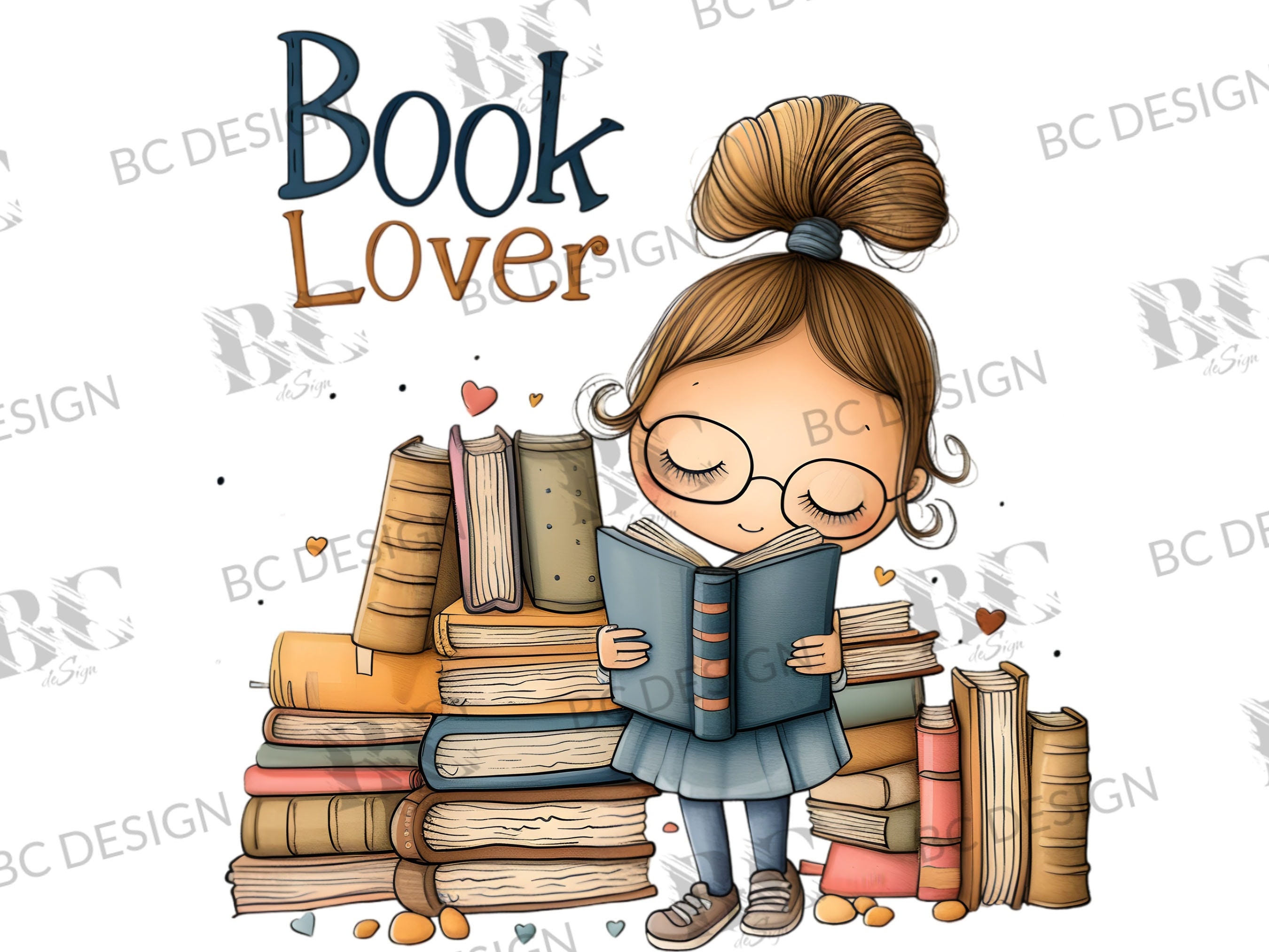 Book Lover PNG Sublimation Design, Book Lover Design, Book Clipart ...