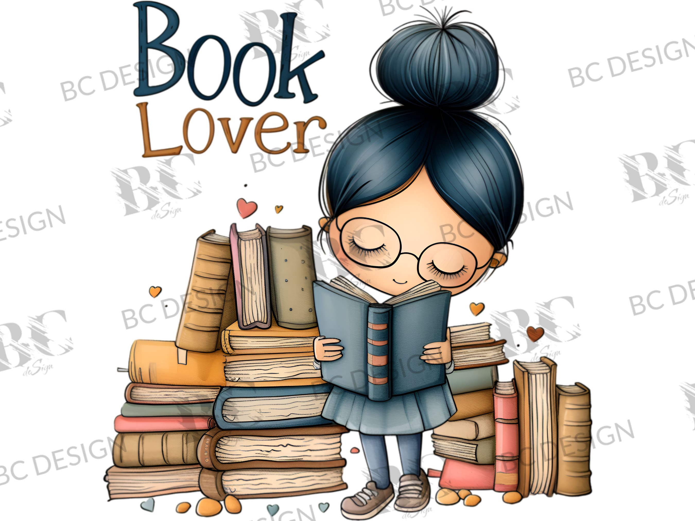 Book Lover PNG Sublimation Design, Book Lover Design, Book Clipart ...