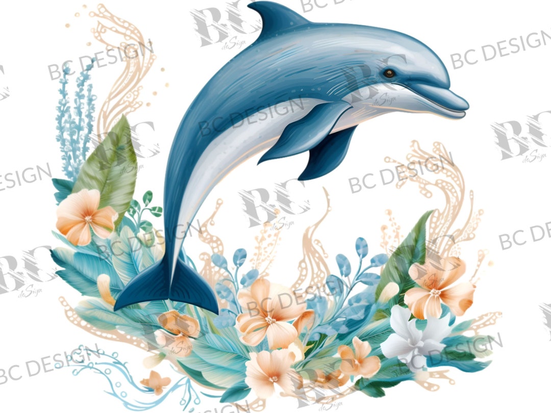 Watercolor Dolphin PNG Sublimation Design, Dolphin Lover, Instant ...