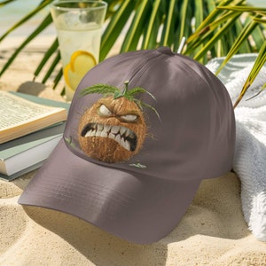 Angry Coconut PNG Sublimation Design, Funny Crazy Coconut Clipart ...