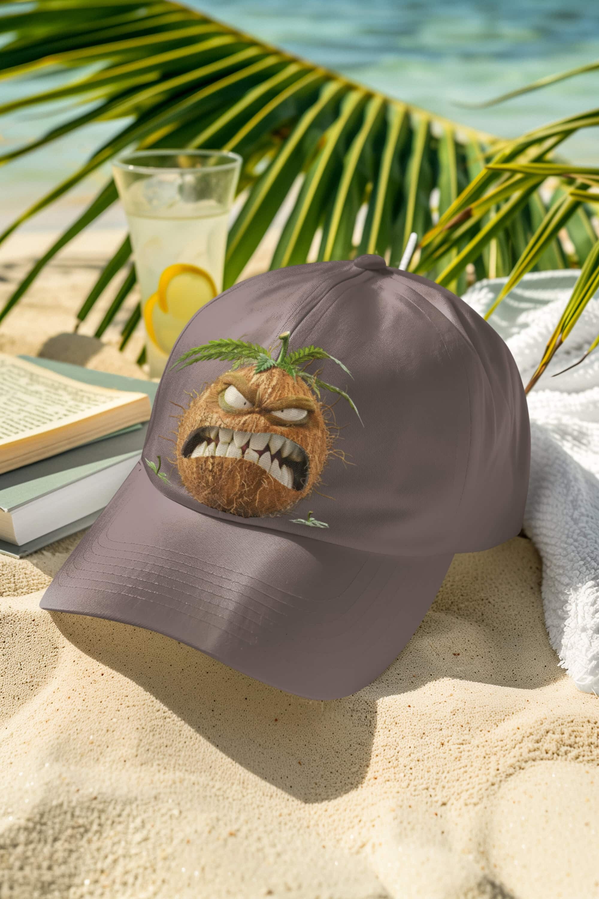 Angry Coconut PNG Sublimation Design, Funny Crazy Coconut Clipart ...