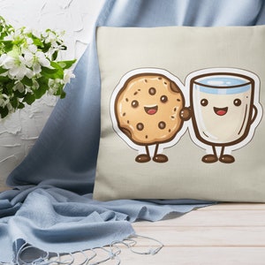 Milk and Cookie PNG Sublimation Design, Cute Food, Kawaii, Milk ...