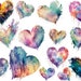Watercolor Hearts Clipart Digital Clipart Illustration Instant Download ...