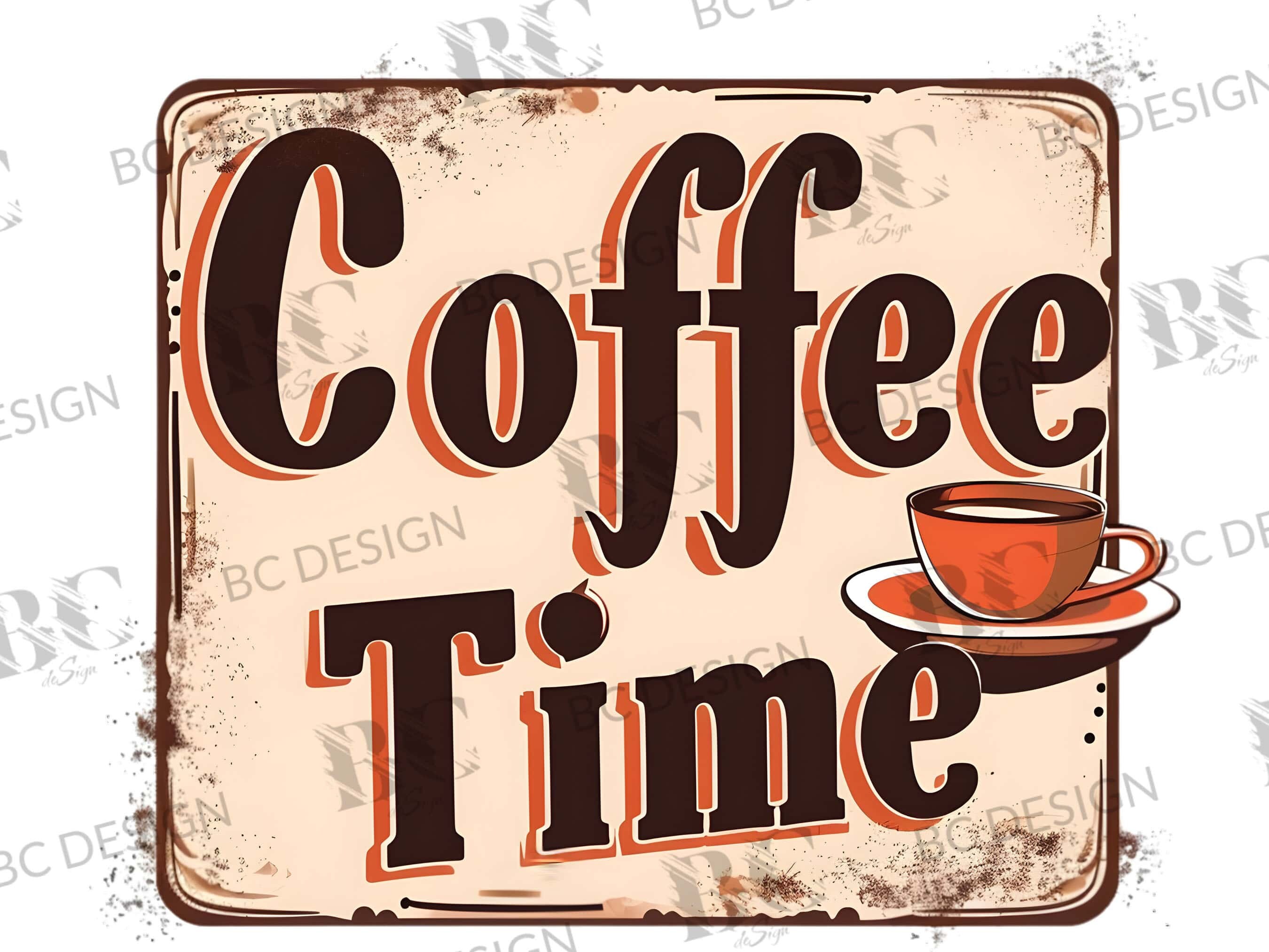Coffee Time PNG Sublimation Design, Coffee Lover, Coffee Clipart ...