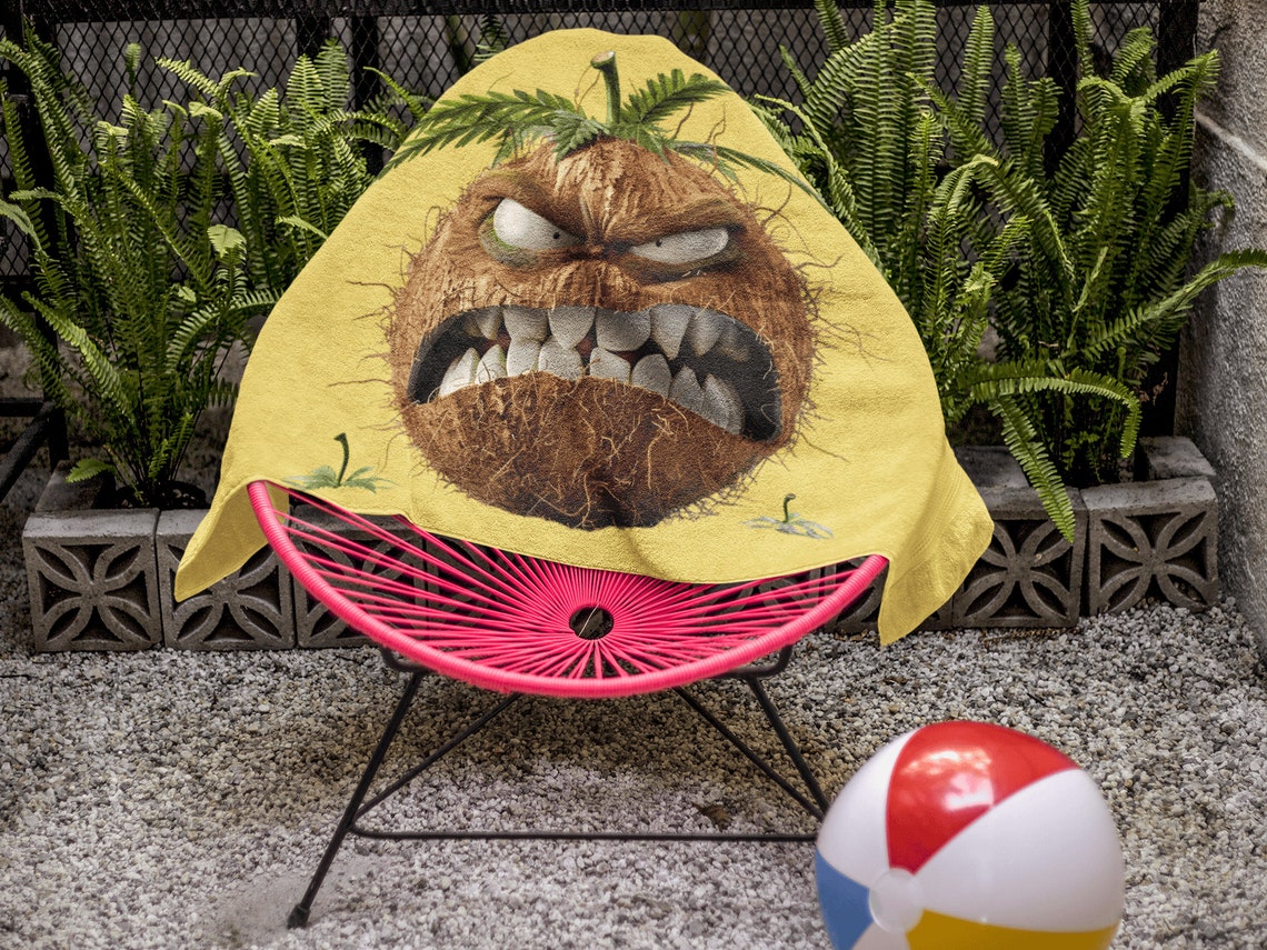 Angry Coconut PNG Sublimation Design, Funny Crazy Coconut Clipart ...