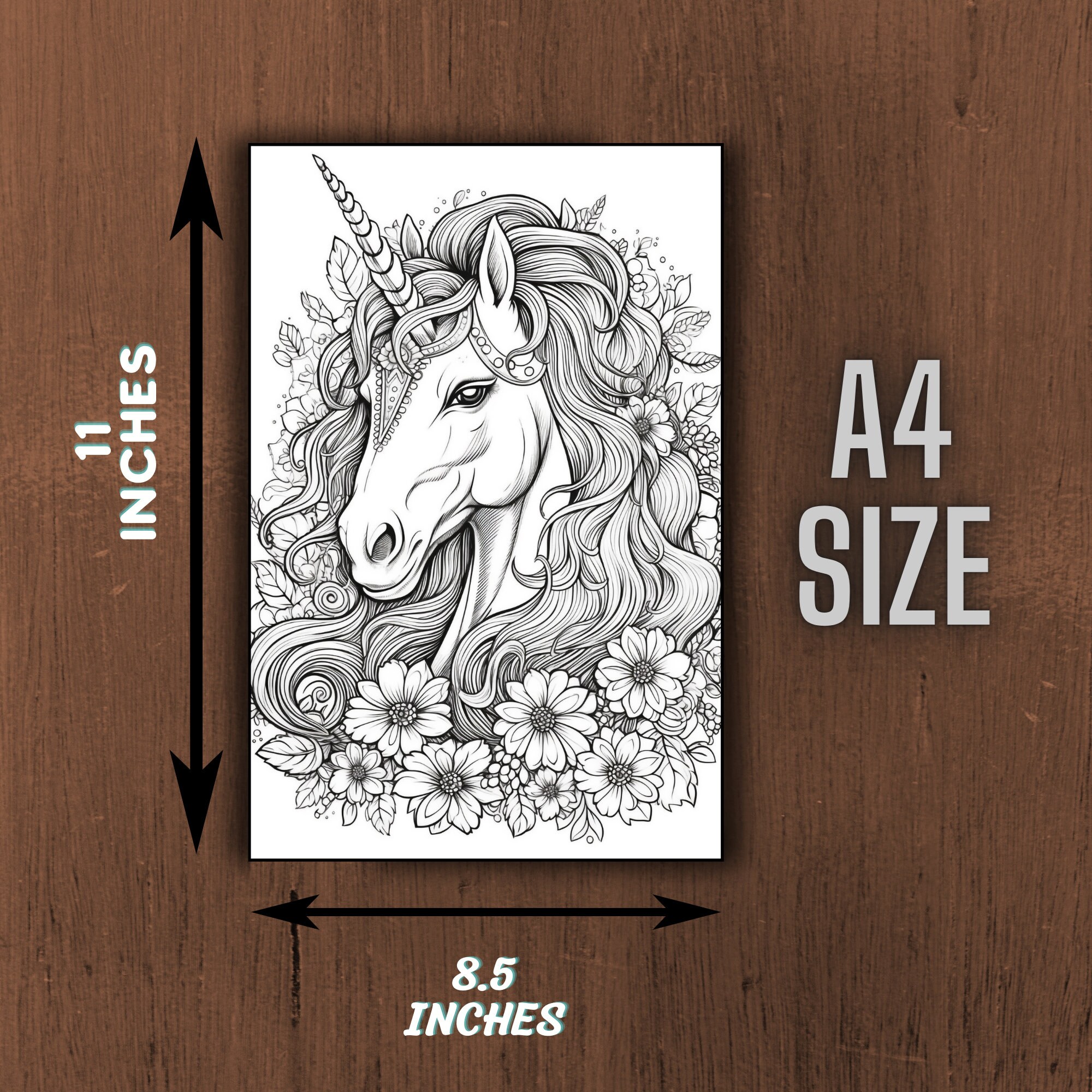 Cute Unicorn Coloring Pages Book Rainbow Alicorn Mermicorn - Etsy UK