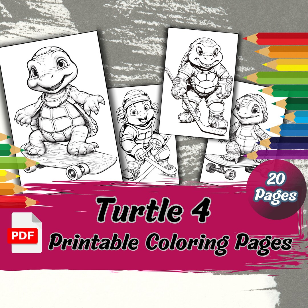 Activities Turtle Printable Coloring Pages World Sea Turtle - Etsy