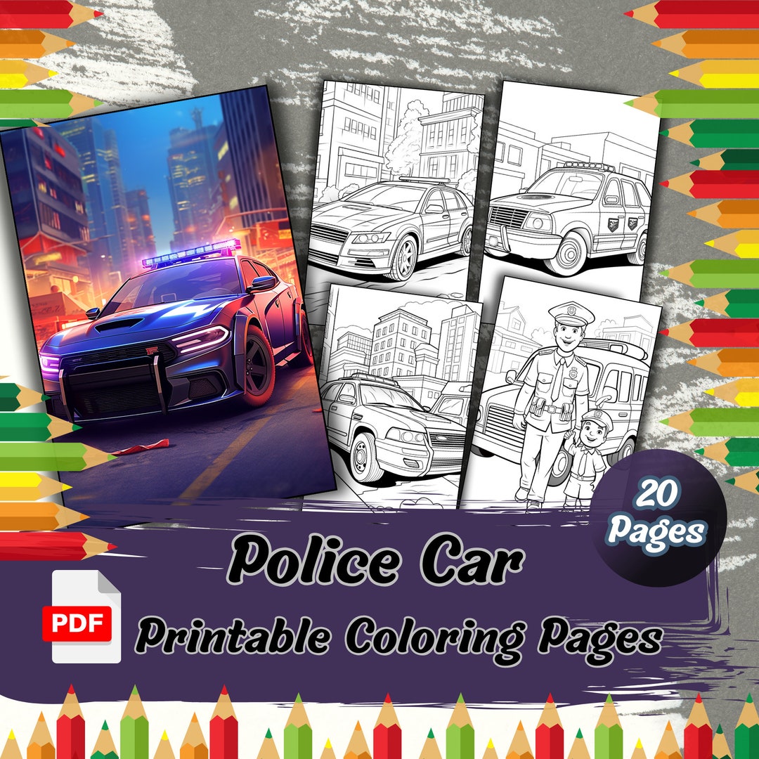 Police Car Printout Pages Realistic Truck Coloring Page - Etsy