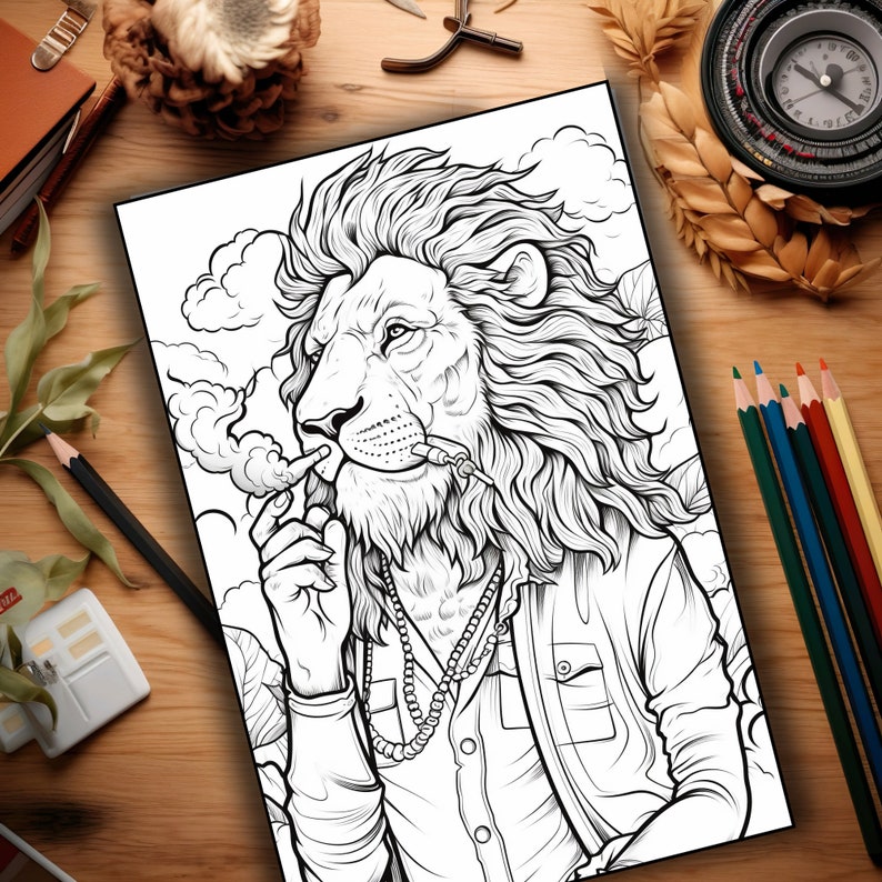 Stoner Coloring Page Weed Colouring Pages Smoking Cigarette - Etsy ...