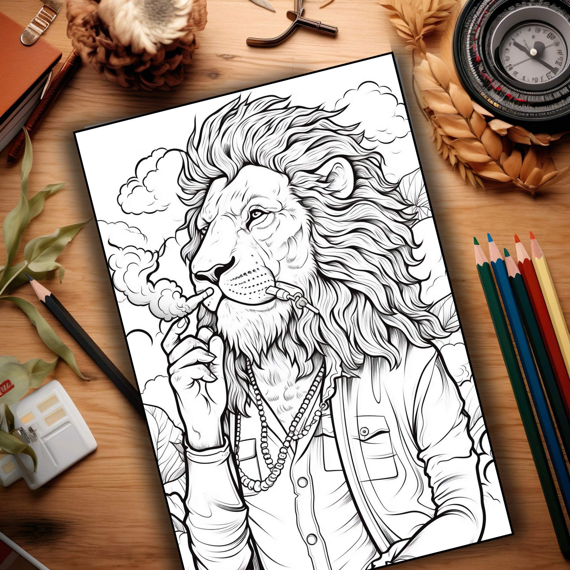 Stoner Coloring Page Weed Colouring Pages Smoking Cigarette - Etsy ...