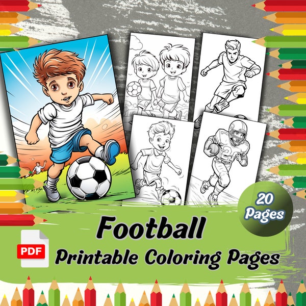 Football Player Coloring Pages - Etsy