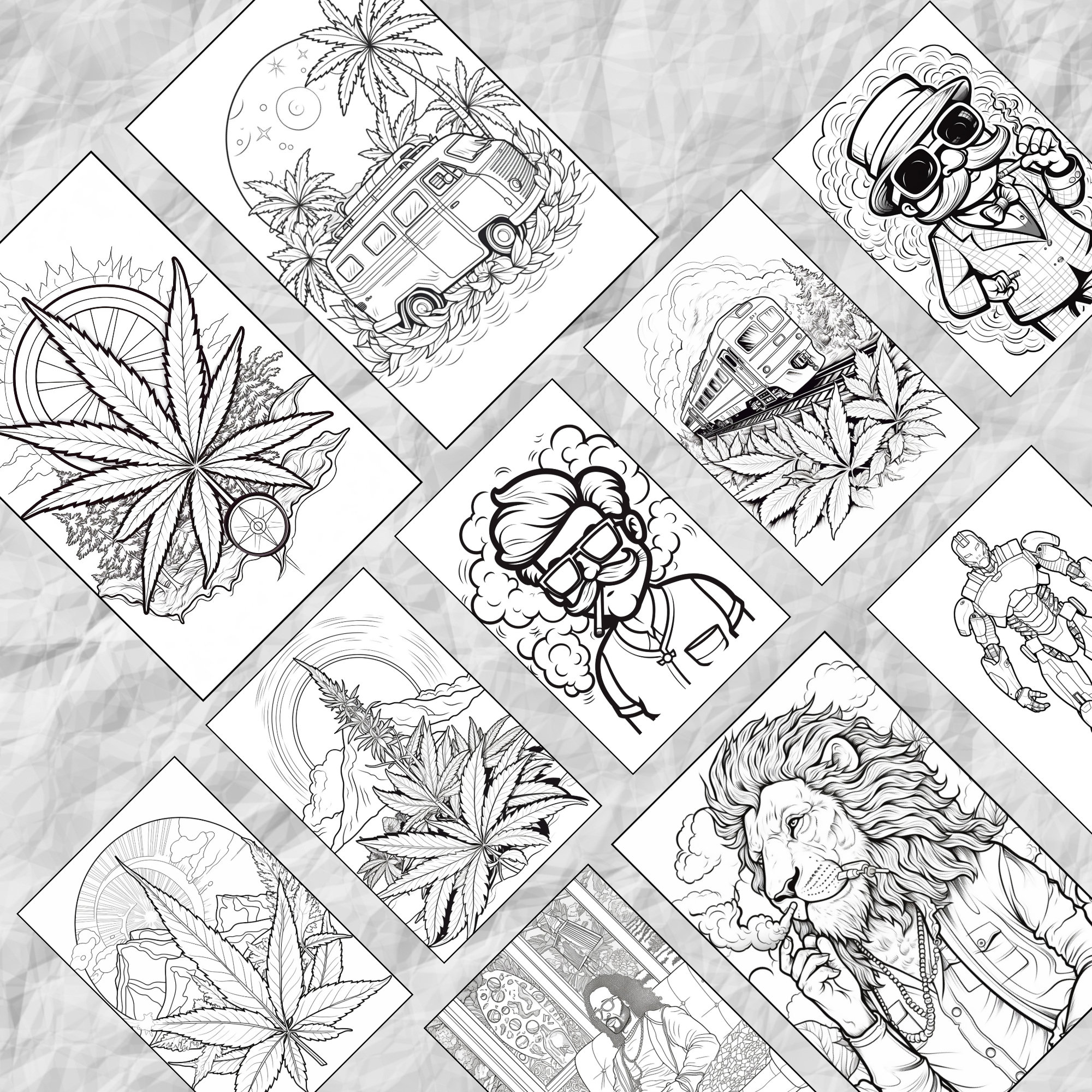 Stoner Coloring Page Weed Colouring Pages Smoking Cigarette - Etsy ...