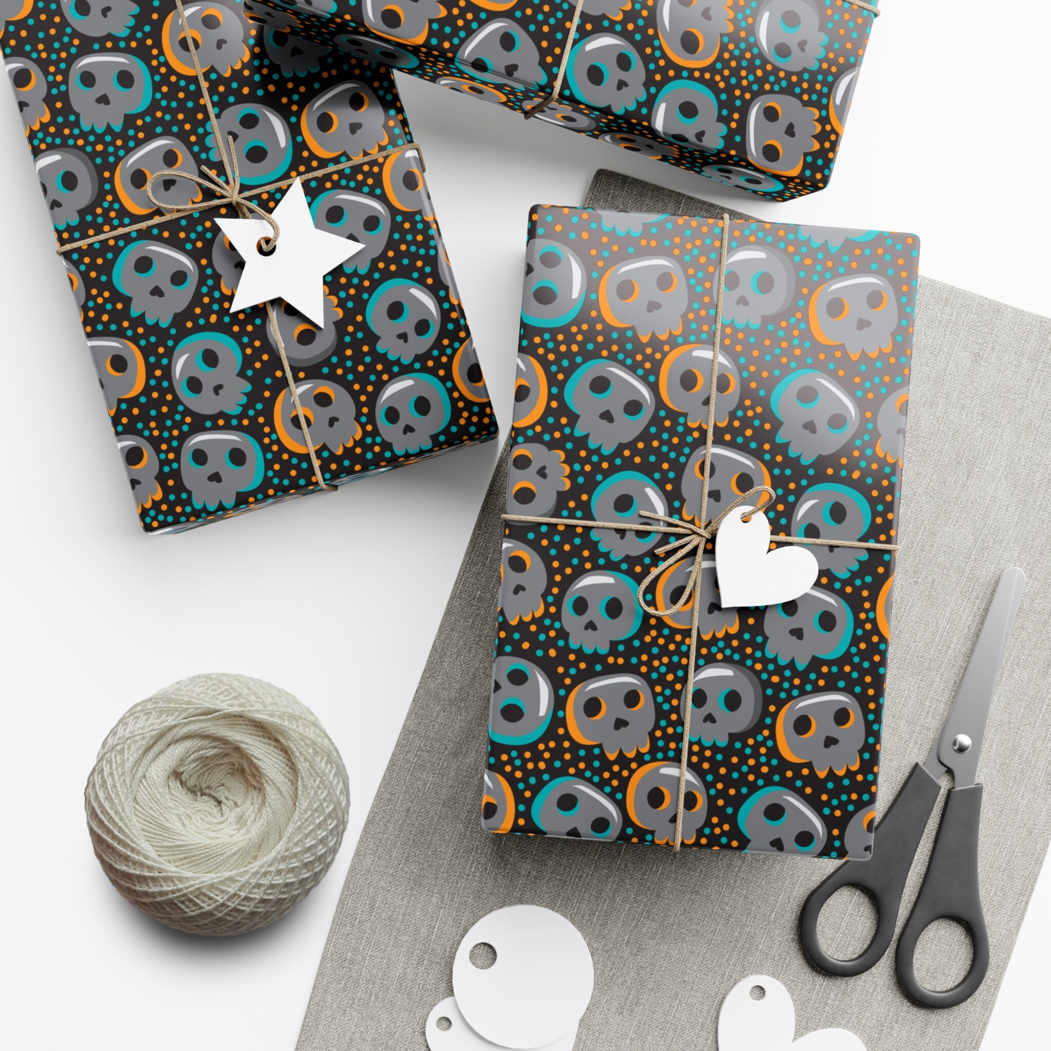 Halloween Skeleton Gift Wrap | Spooky Halloween | Holiday Gift Wrap ...