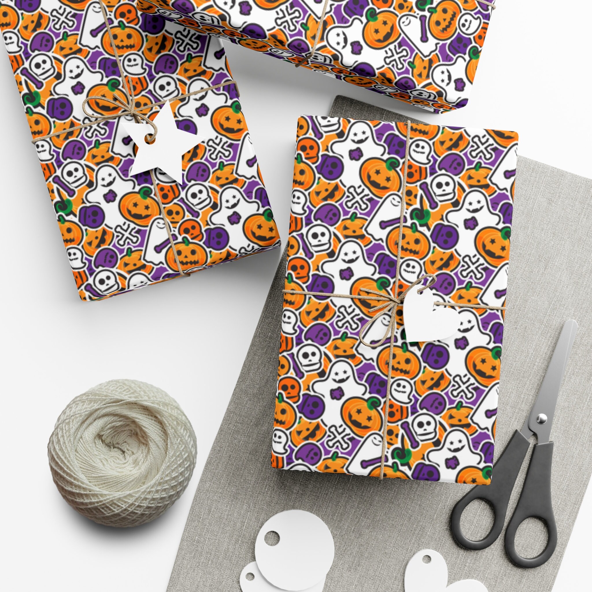 Halloween Gift Wrap | Halloween Paper | Trick or Treat | Cute Ghost ...