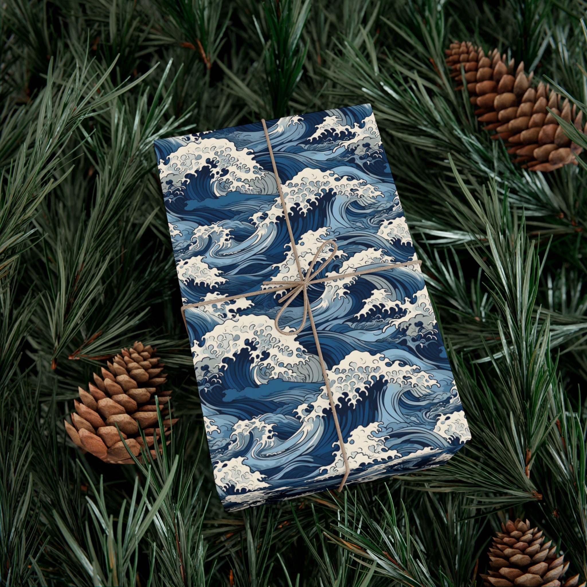 Japanese Waves Wrapping Paper Beach Scene Gift Artistic - Etsy