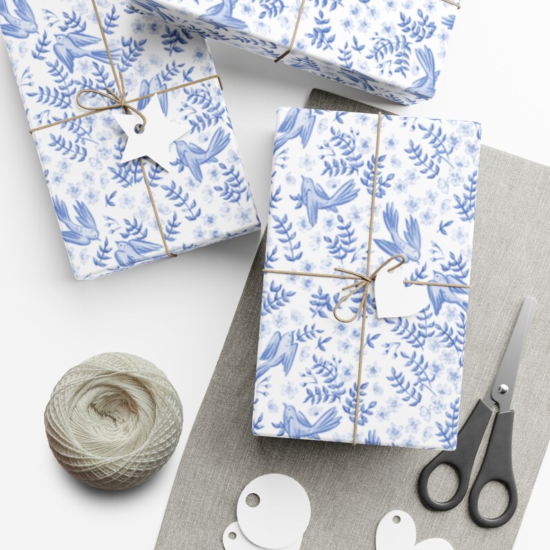 Blue and White Chinoiserie Wrapping Paper Elegant Luxury - Etsy