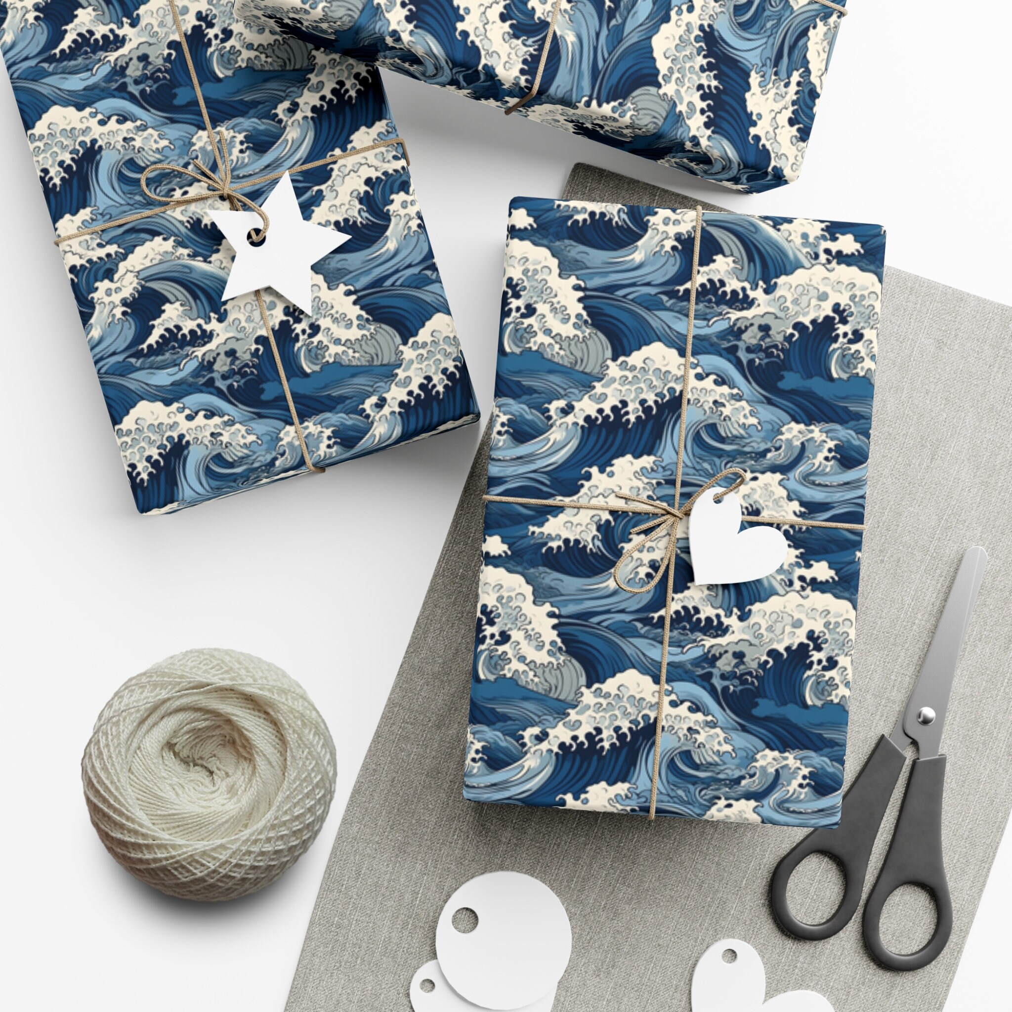 Japanese Waves Wrapping Paper Beach Scene Gift Artistic - Etsy
