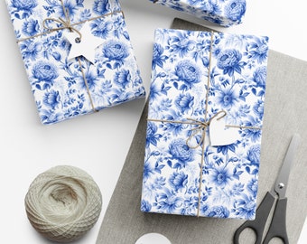 Blue and White Chinoiserie Wrapping Paper Elegant Luxury - Etsy