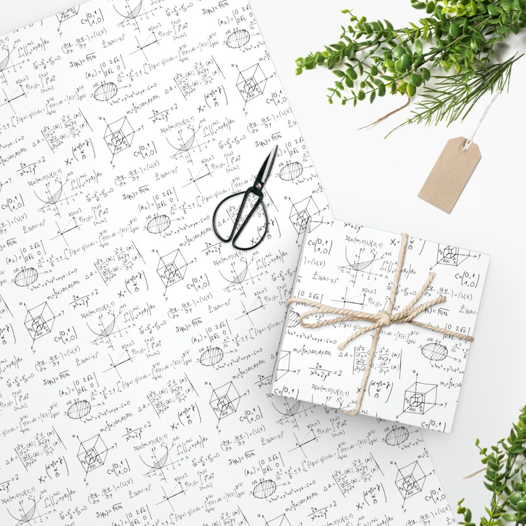 Math Equation Wrapping Paper Birthday Gift Wrap Whimsy Smart Person ...