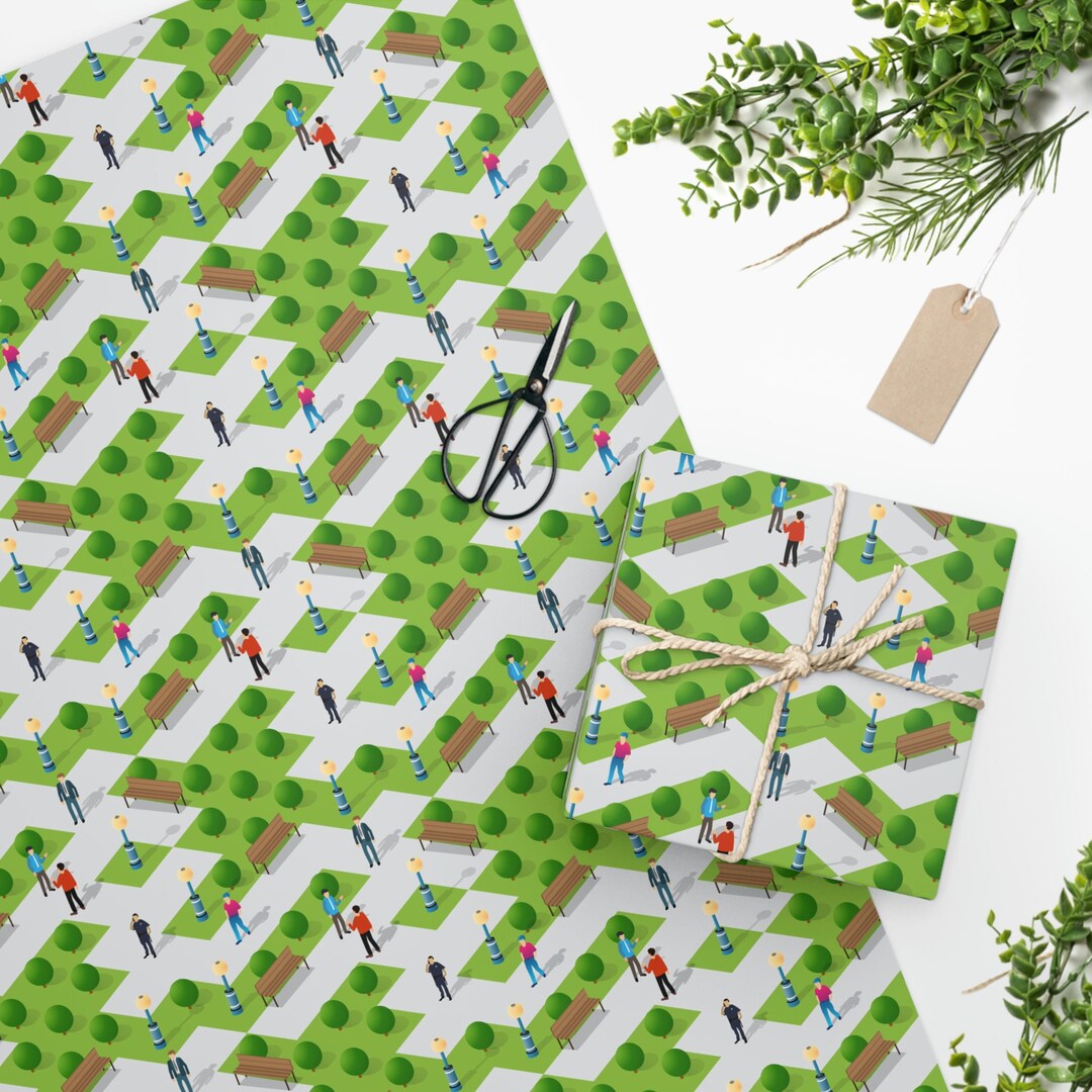 Urban Park Wrapping Paper Parks Gift Wrap Nature Gift Wrap professional ...