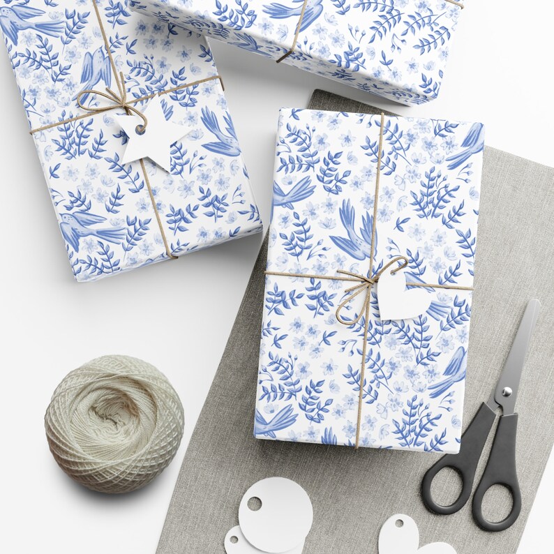 Blue and White Chinoiserie Wrapping Paper Elegant Luxury - Etsy