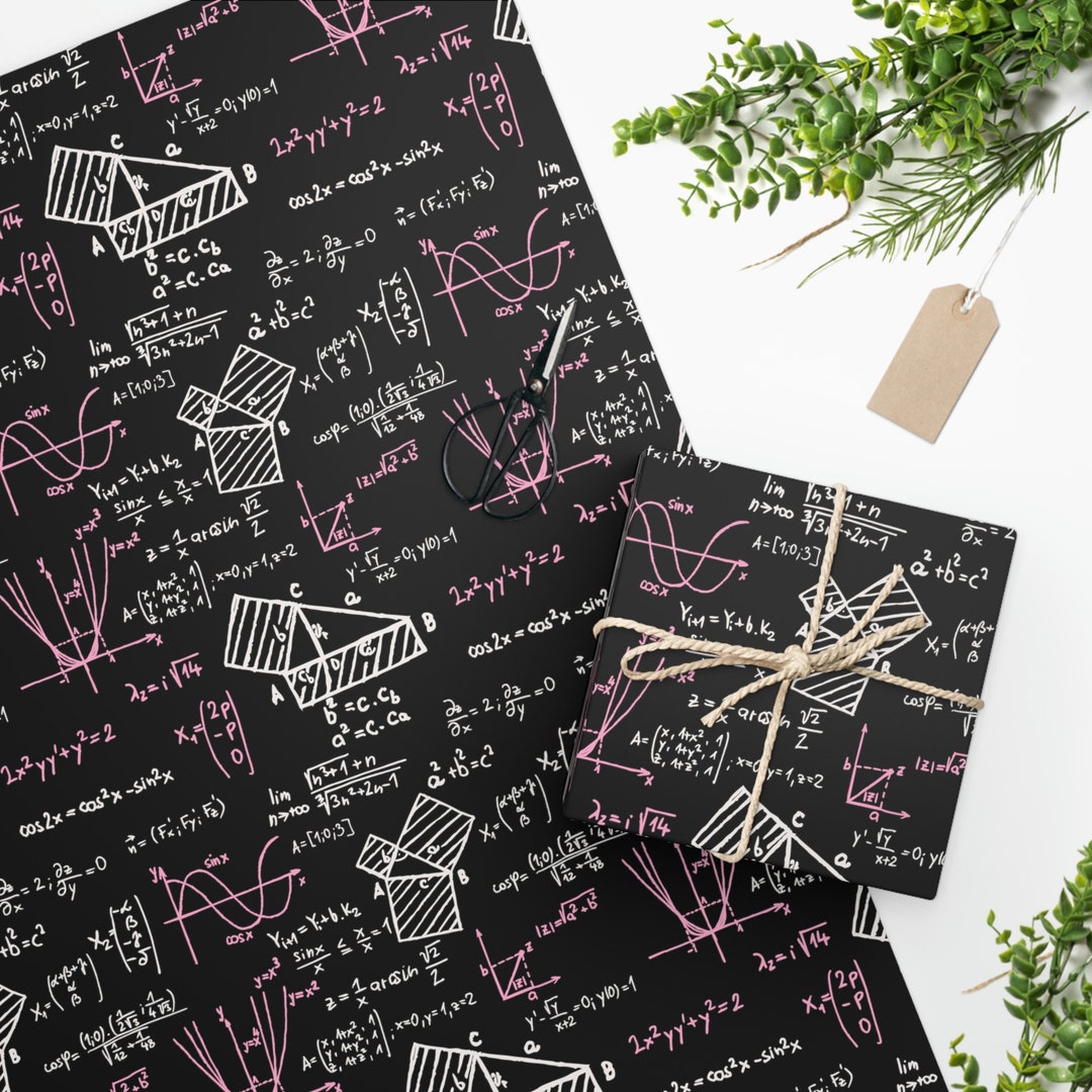 Math Equation Wrapping Paper Birthday Gift Wrap Whimsy Smart Person ...