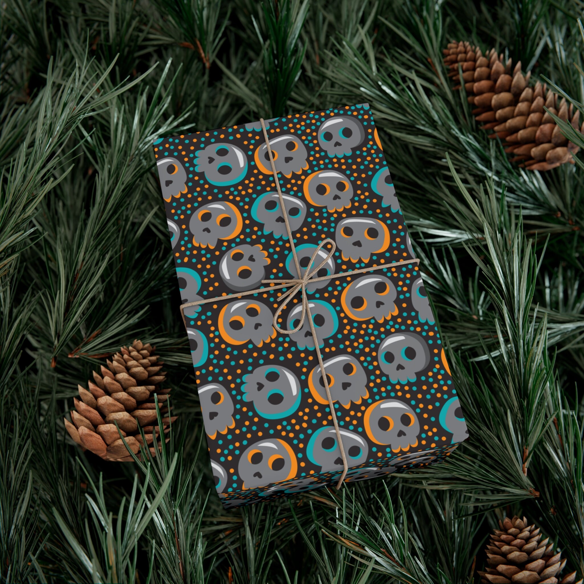 Halloween Skeleton Gift Wrap | Spooky Halloween | Holiday Gift Wrap ...