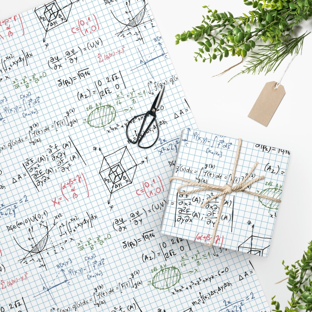 Math Equation Wrapping Paper Birthday Gift Wrap Whimsy Smart Person ...