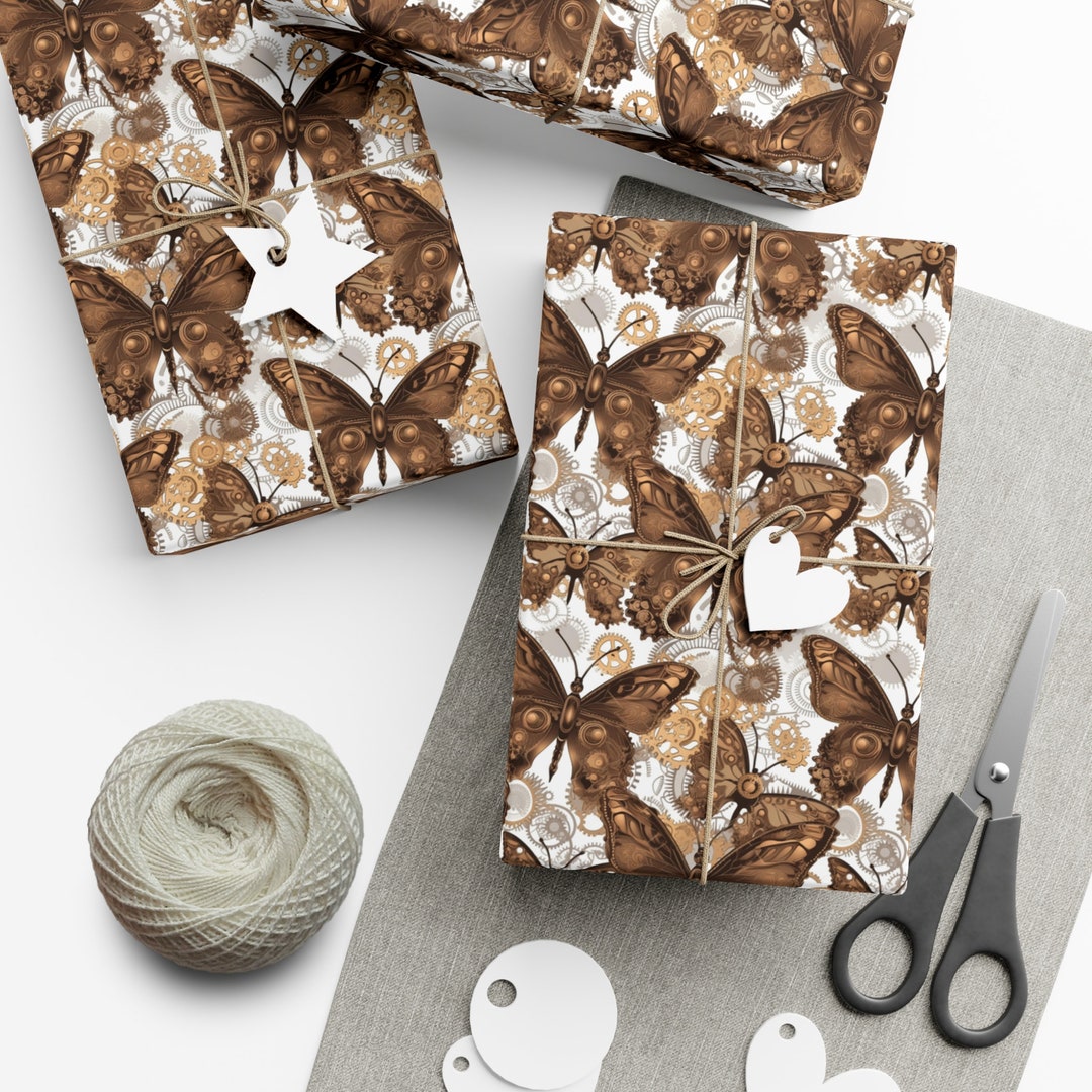 Steampunk Butterfly Wrapping Paper Roll Steampunk - Etsy
