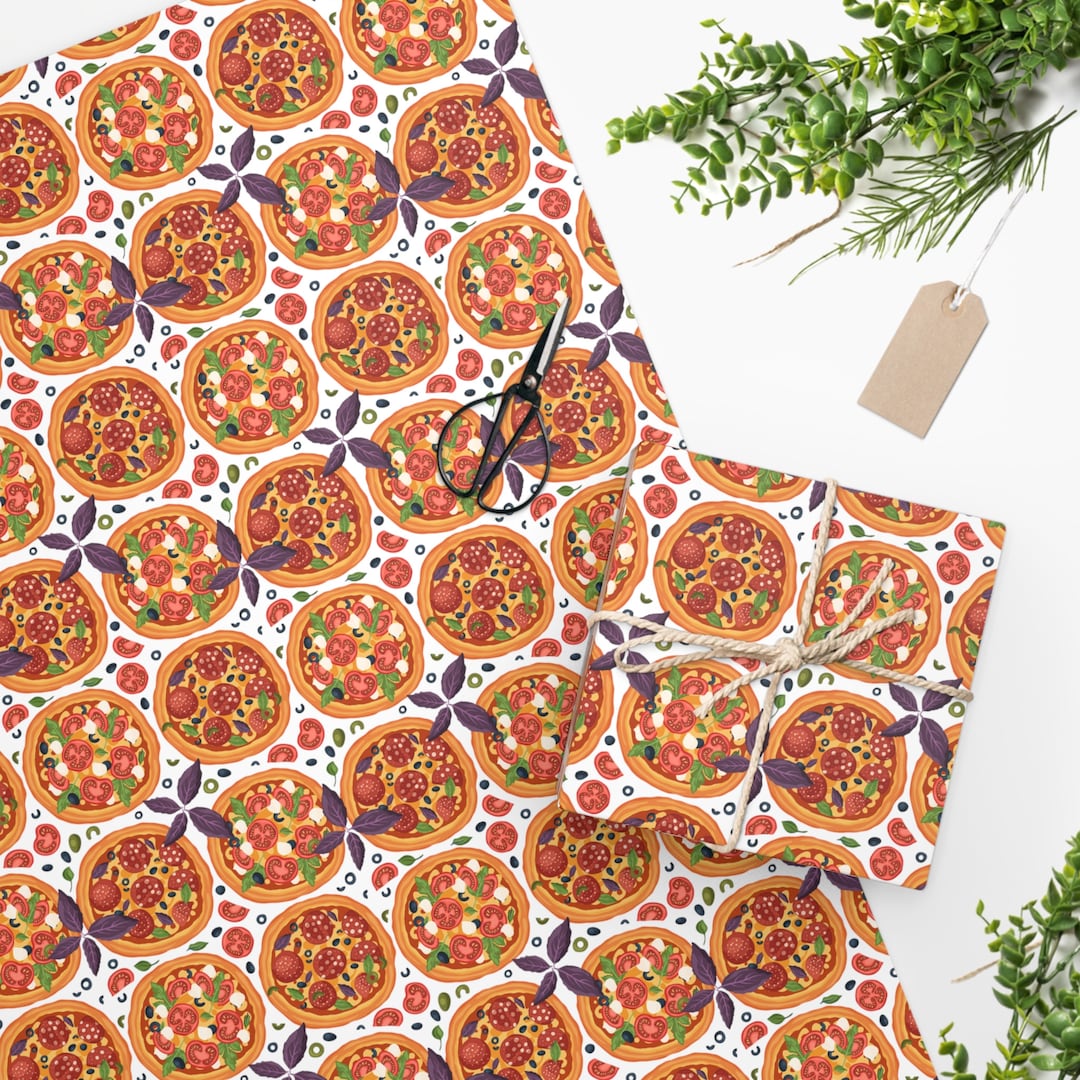 Pizza Wrapping Paper Pepperoni Pizza Gift Wrap Pizza Lover - Etsy