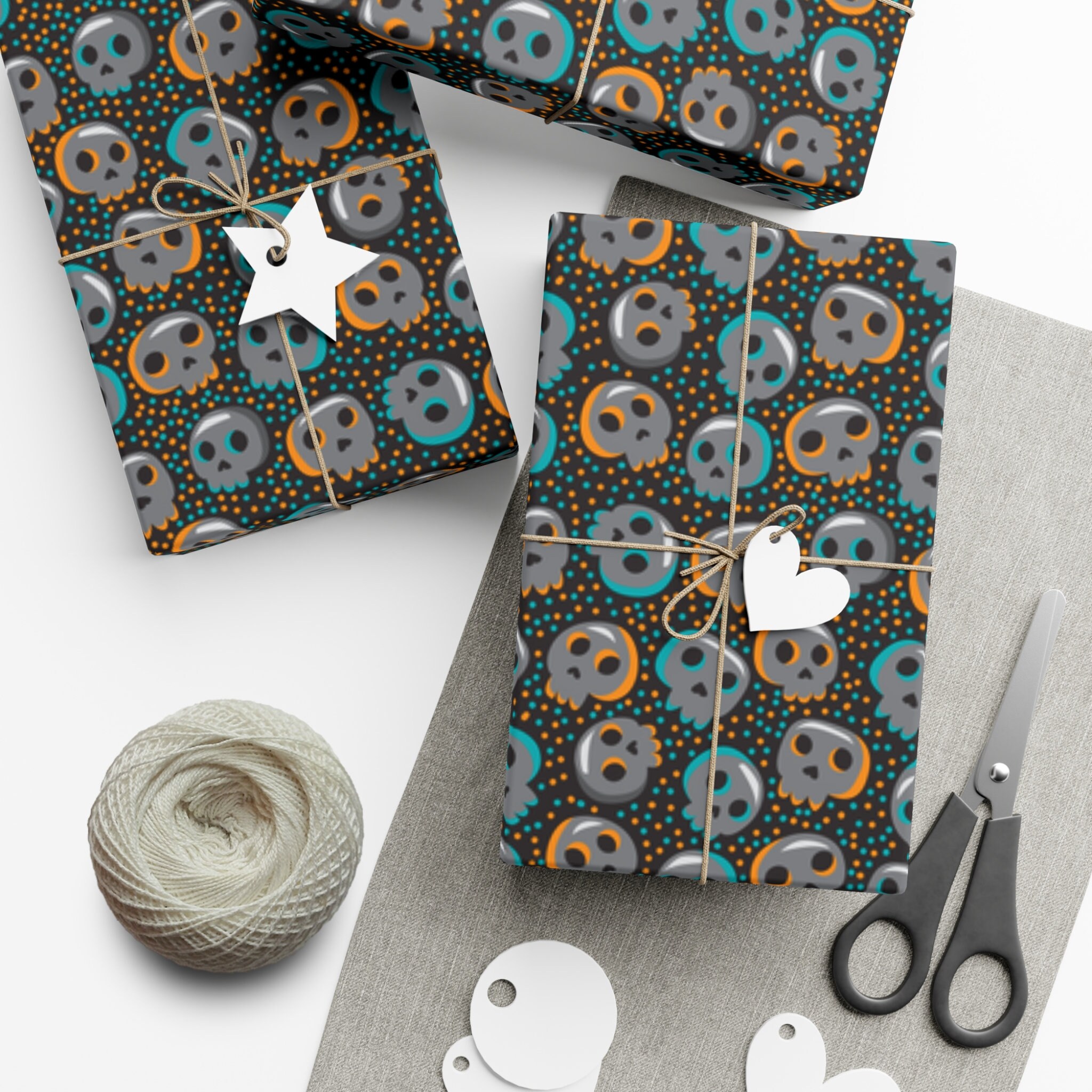 Halloween Skeleton Gift Wrap | Spooky Halloween | Holiday Gift Wrap ...