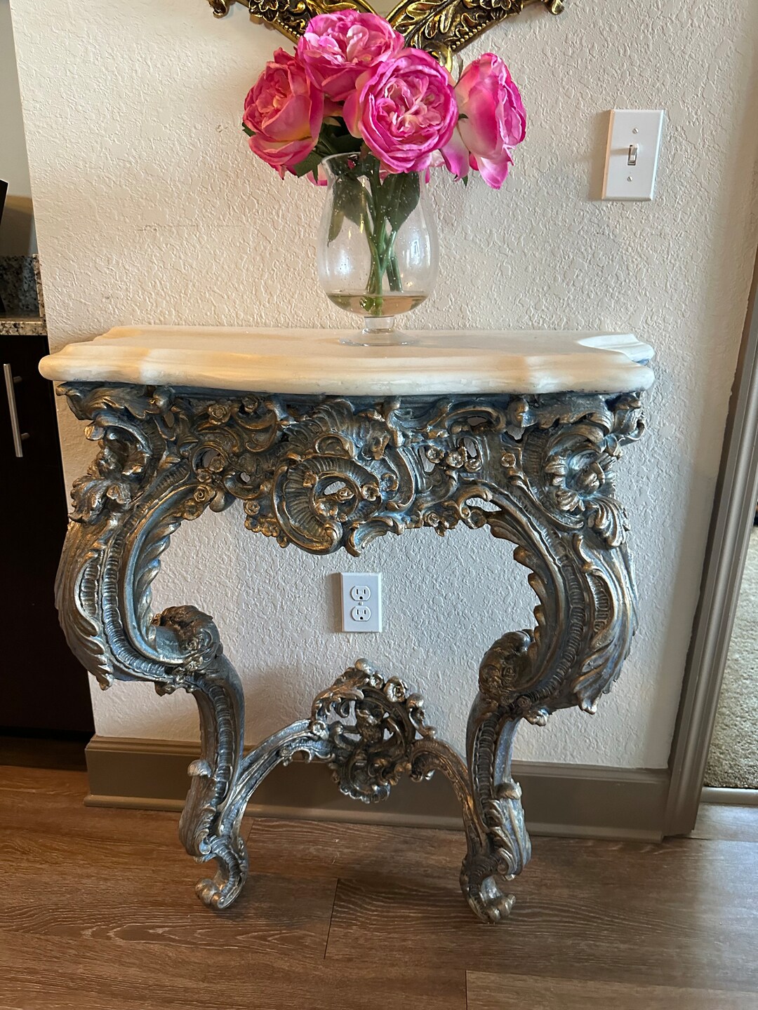 Marble Top Entryway Table French Inspired - Etsy