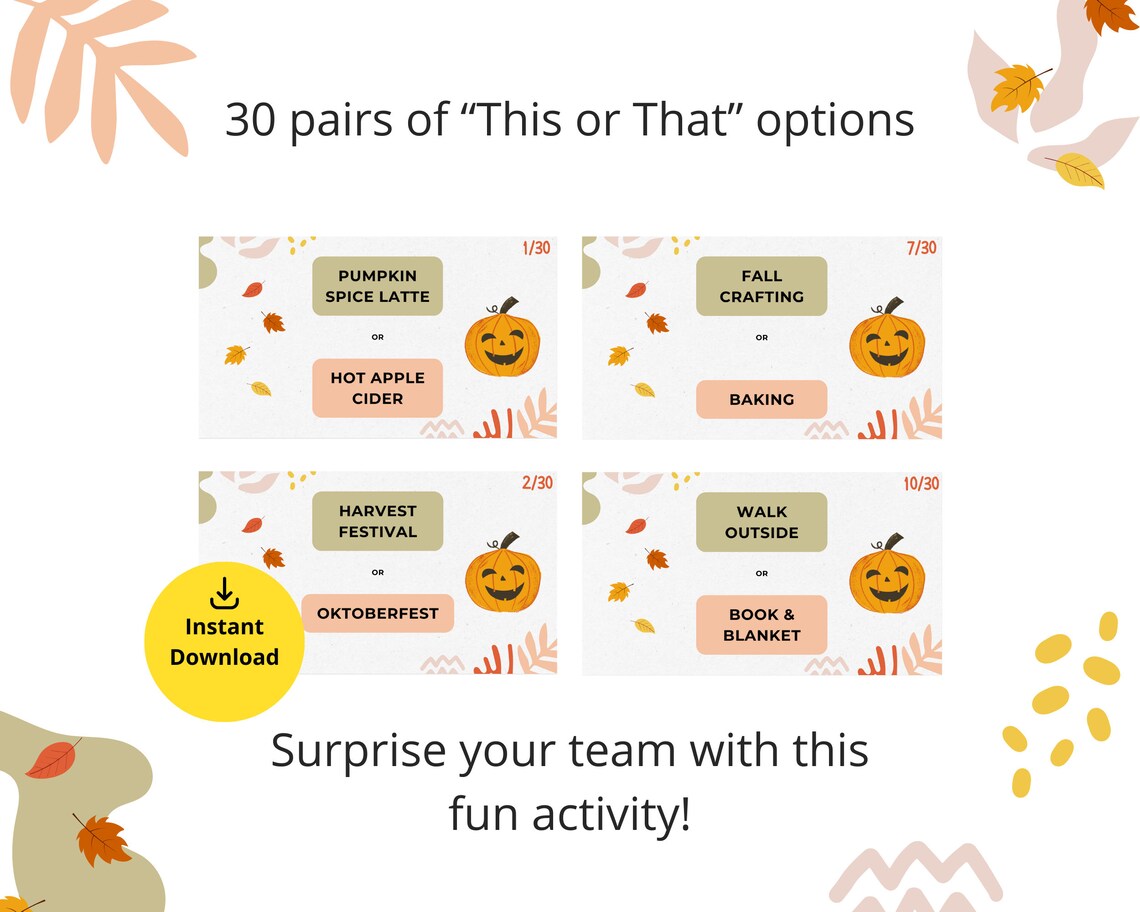 Autumn-themed Icebreaker Game Powerpoint Halloween Game This or That ...