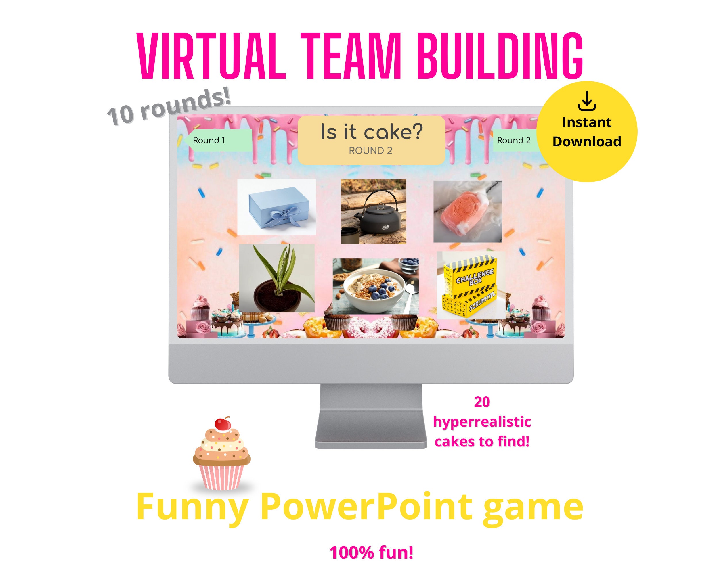 Virtual Team Building Game - is This Cake? Powerpoint Game - 10 Rounds ...