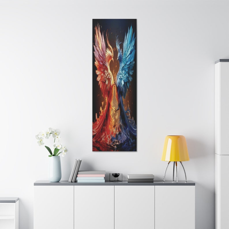 Mythical Phoenix Canvas Fire and Ice Phoenix Canvas Fire and - Etsy