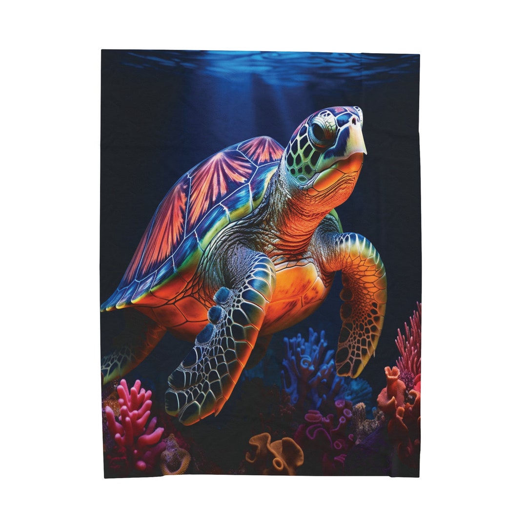 Sea Turtle Velveteen Plush Blanket, Sea Turtle Home Decor, Sea Turtle ...