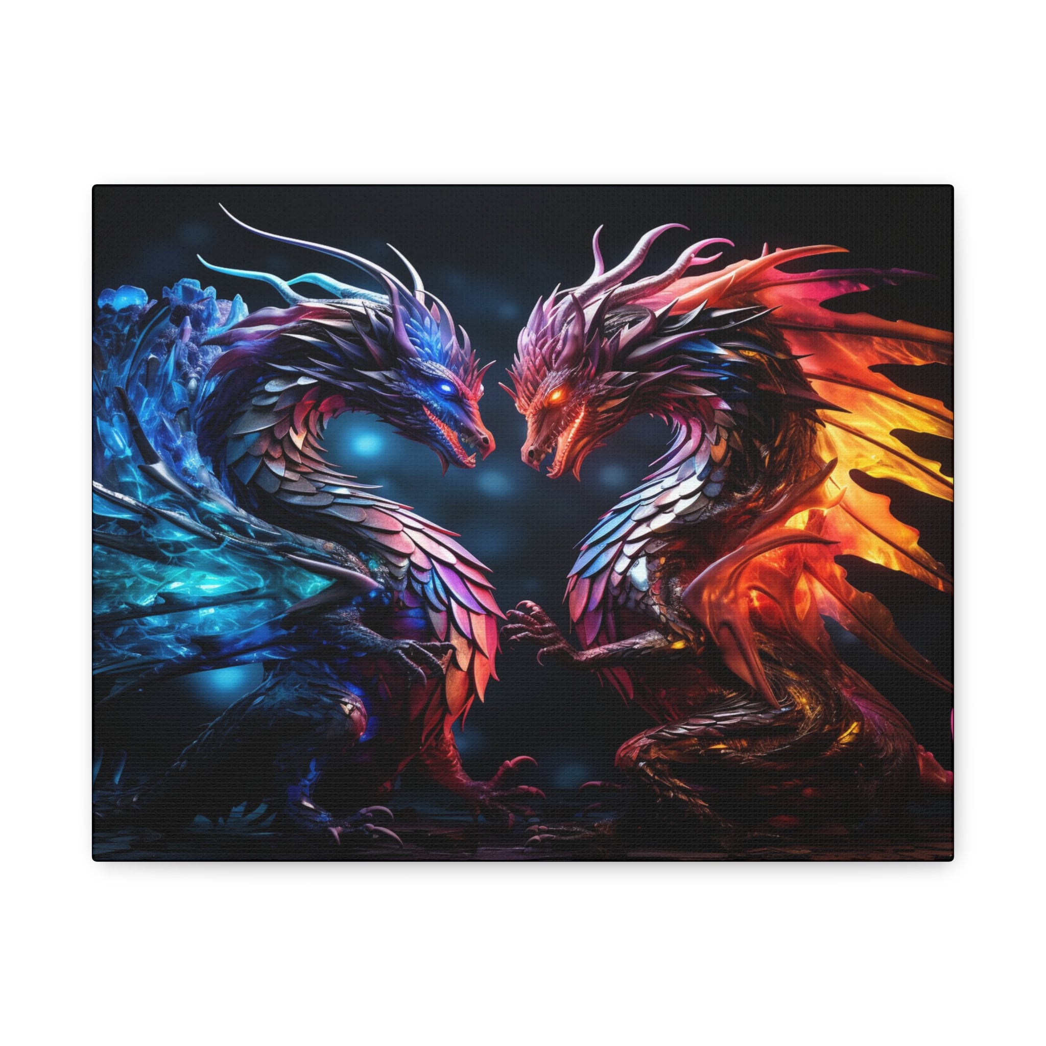 Two Dragons in Love Canvas, Two Dragons in Love Wall Decor, Two Dragons ...